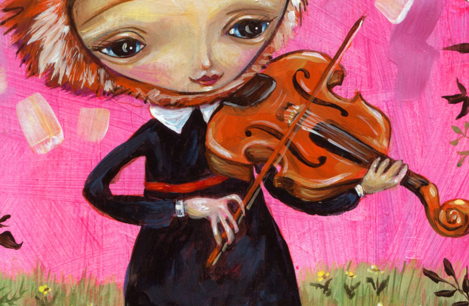 Fox Girl Violinist Pop Surrealism fauna Print | Etsy