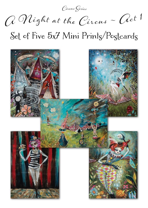 Mini Prints Set of 5 Art Postcard Gift Set 5x7 Art Prints | Etsy