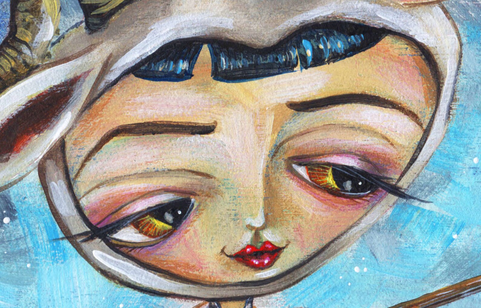 Ram Girl Playing Electric Guitar Pop Surrealism - Etsy