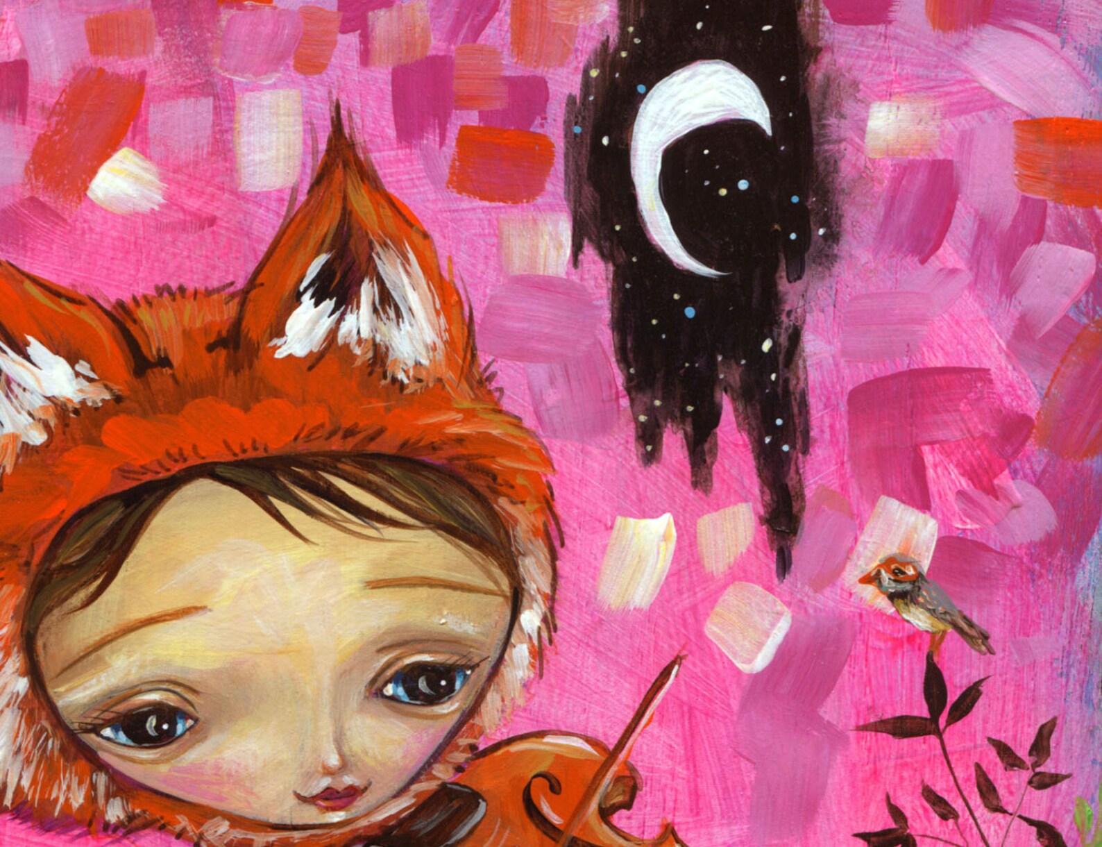 Fox Girl Violinist Pop Surrealism fauna Print by Heather Renaux ...