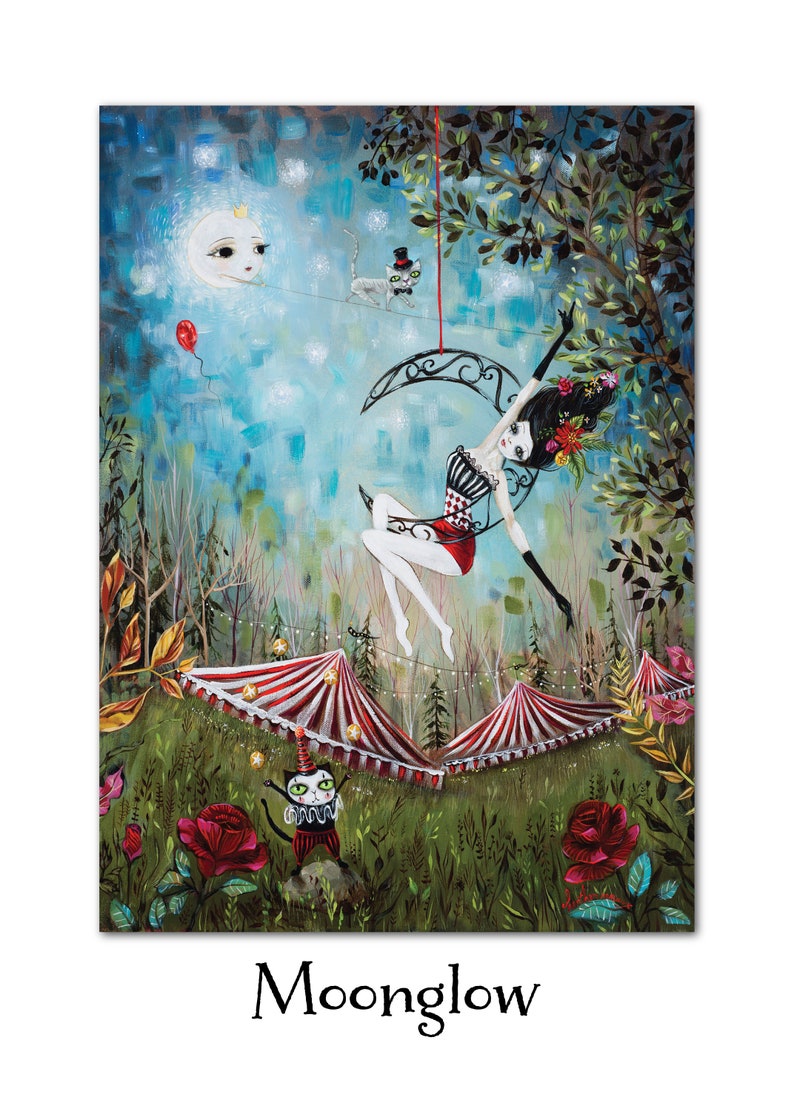 Mini Prints Set of 5, Art Postcard Gift Set, 5x7 Art Prints, the Night ...