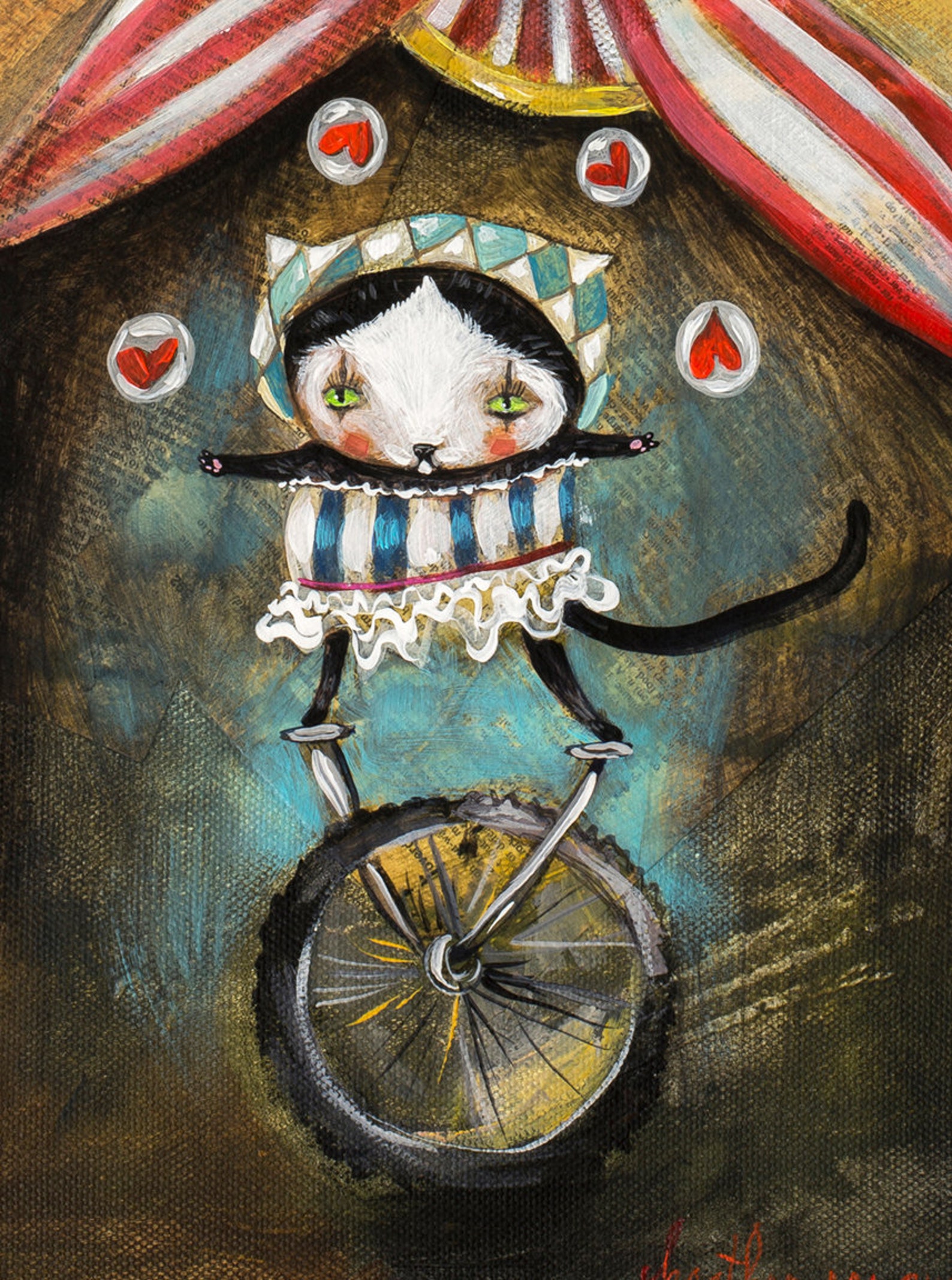 Circus Girl Ringmaster Kitty Cat Circus Tent Juggling - Etsy