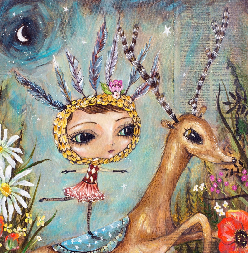 Circus Acrobat Circus Reindeer Circus Art Feathers Pop | Etsy