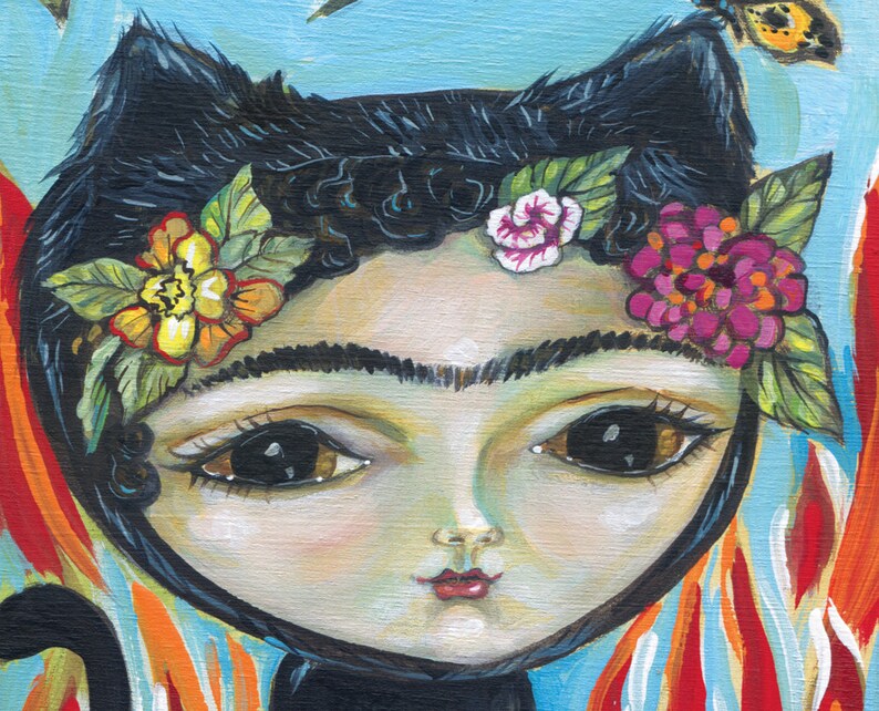 Frida Kahlo in Kitty Costume Pop Surrealism - Etsy