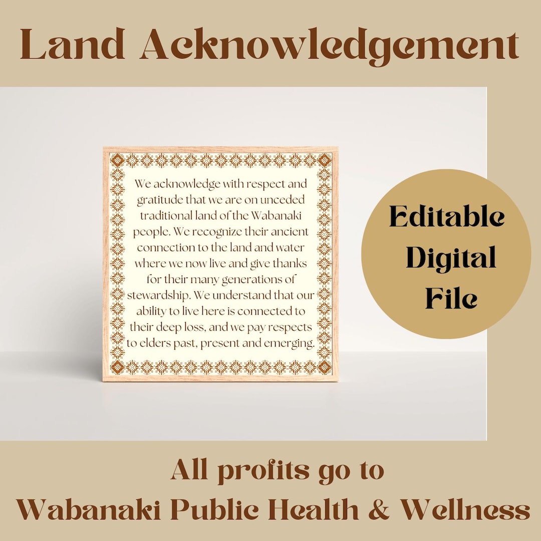Land Acknowledgment 8x8 - Digital Download - Fully Editable - Etsy