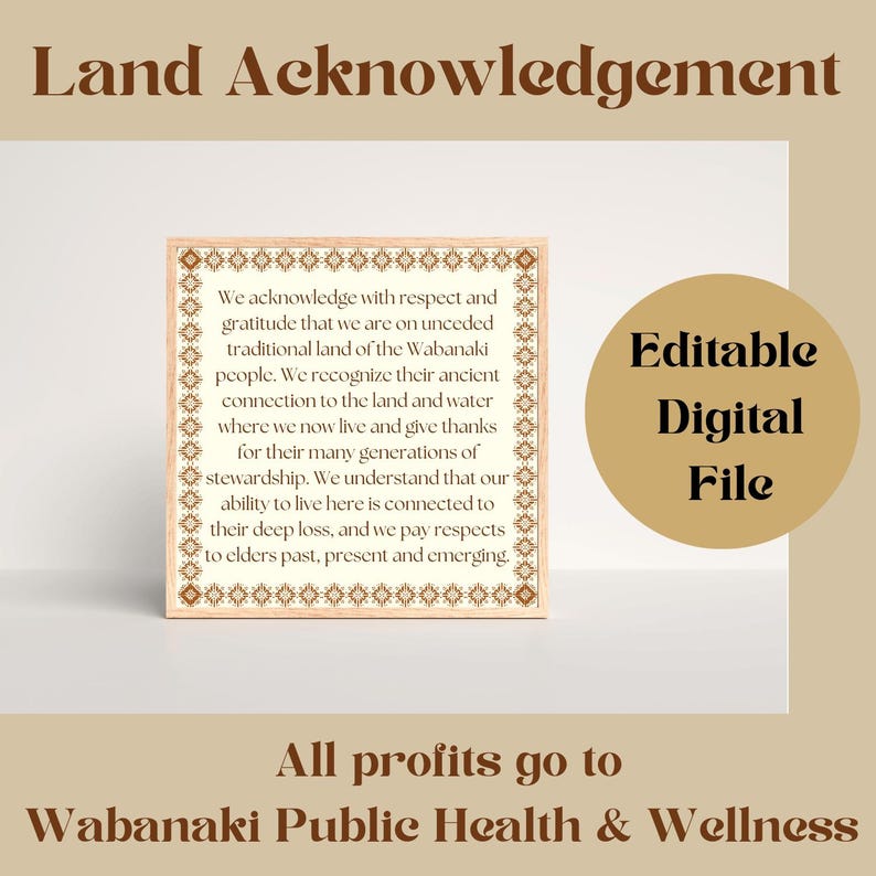 Land Acknowledgment 8x8 - Digital Download - Fully Editable - Etsy