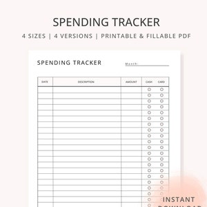 Spending Tracker Printable | Expense & Budget Planner PDF | Money ...