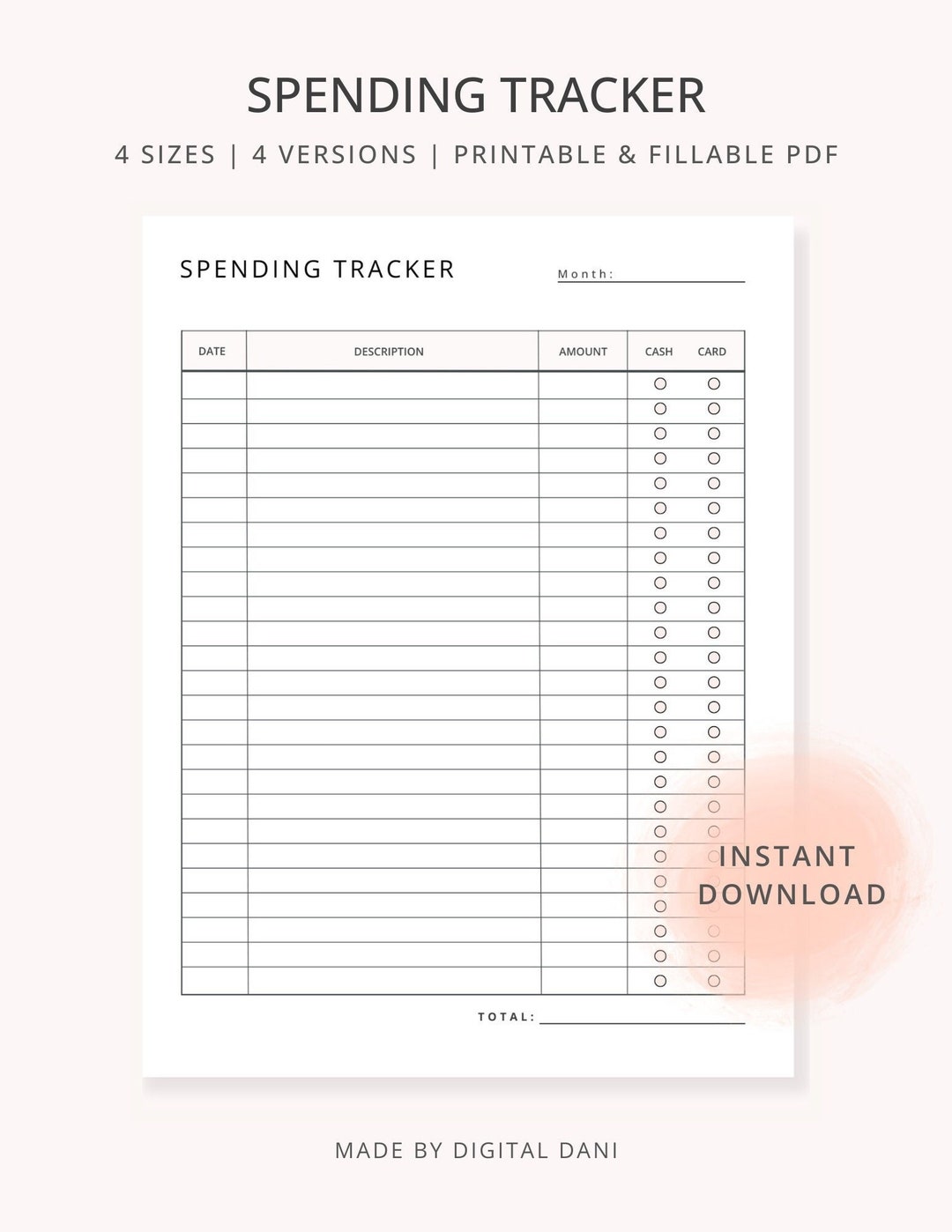 Digital Expense Tracker, Budget Planner, Financial Log Template ...