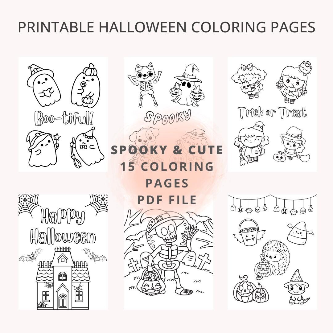 Spooky and Cute Halloween Coloring Pages for Kids - Fun Fall Activity ...