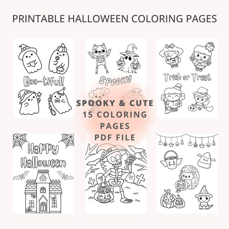 Spooky and Cute Halloween Coloring Pages for Kids - Fun Fall Activity ...