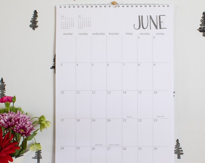 Monday Start - 2024 Large Wall Calendar - Etsy