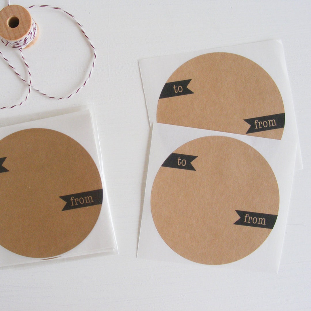 Kraft Large Circle Stickers - Gift Label - Etsy
