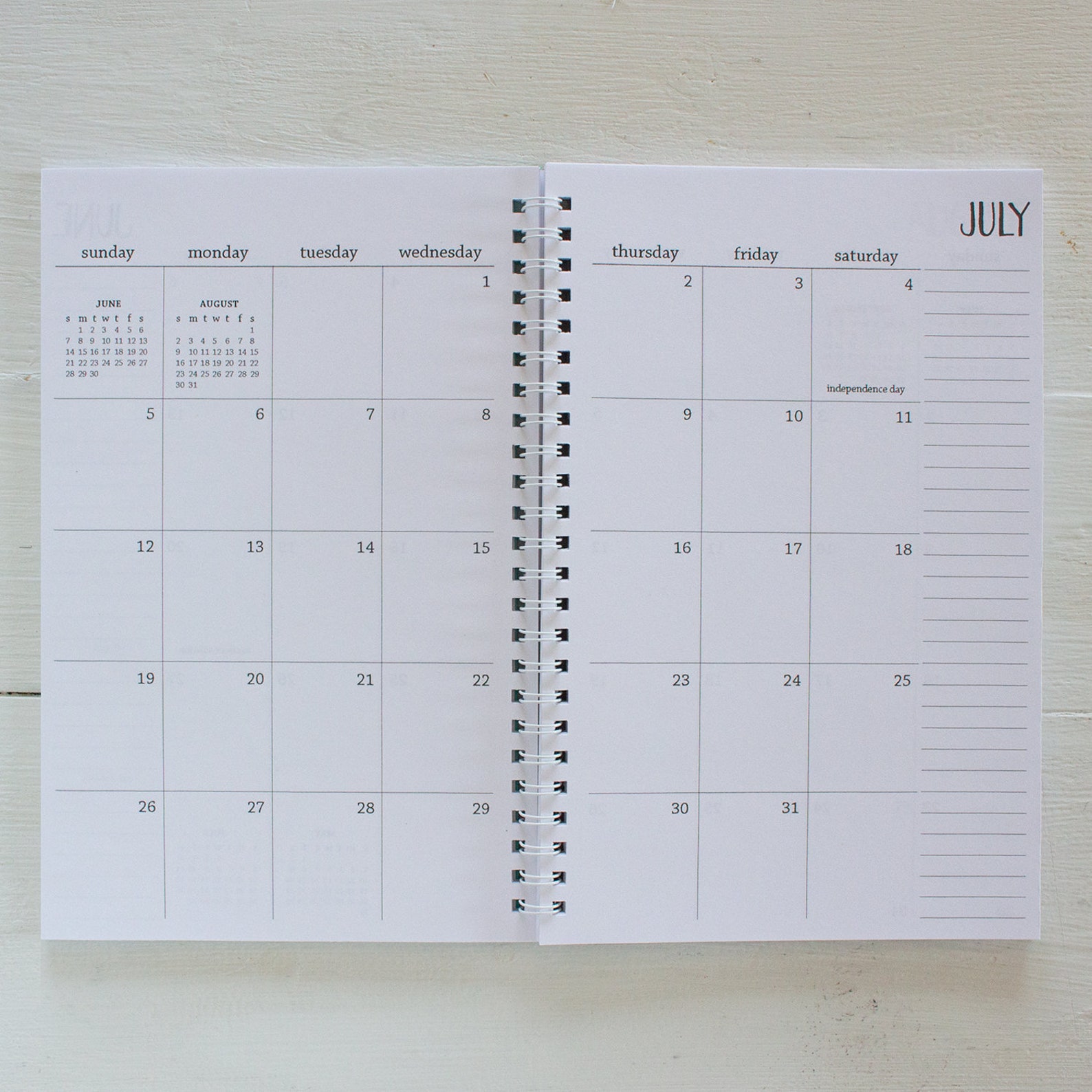 Small Monthly Spiral Planner You Choose the Start Month - Etsy