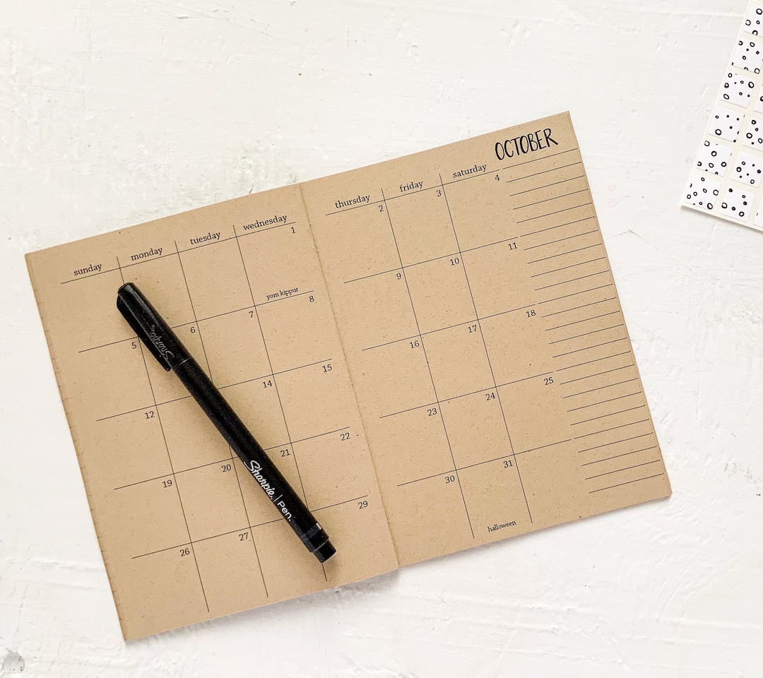 2025 5x7 Kraft Monthly Planner | B6 Size - Etsy