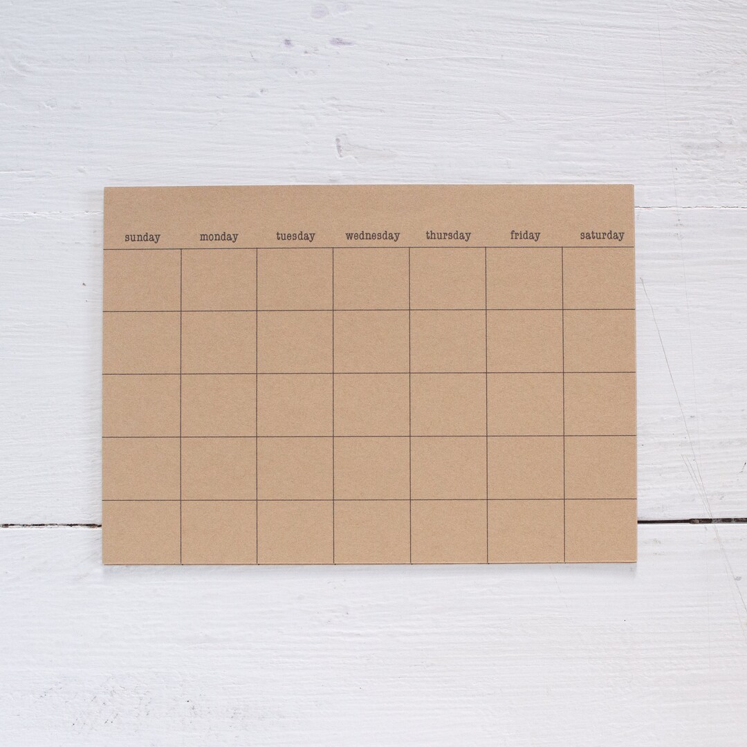 Medium Kraft Stick Anywhere Calendars - Undated Monthly Calendar ...