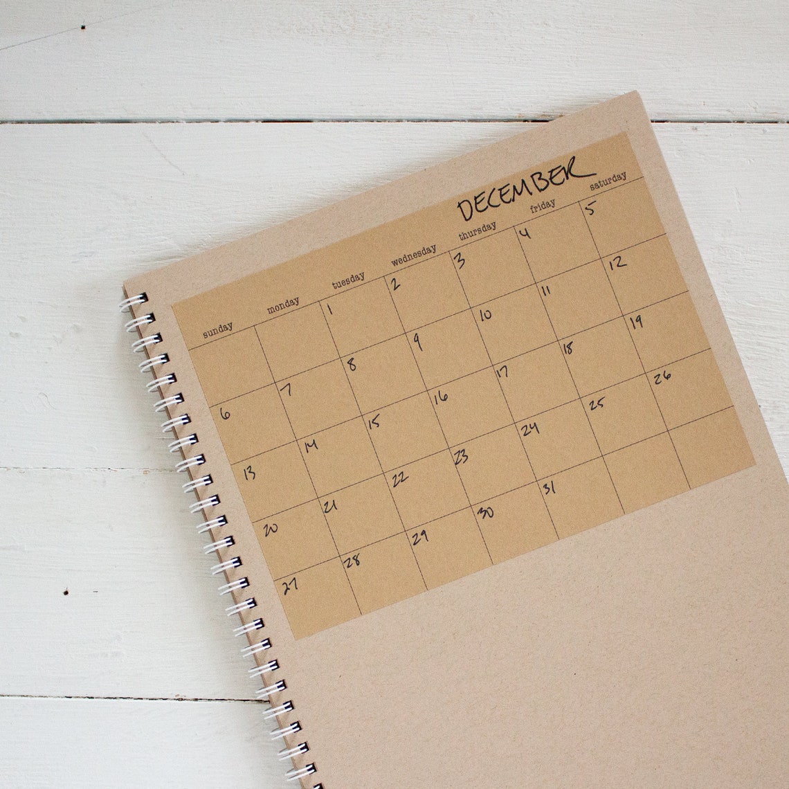 Large Kraft Stick Anywhere Calendars Undated Monthly - Etsy