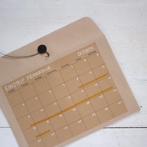 Large Kraft Stick Anywhere Calendars - Undated Monthly Calendar Sticker ...