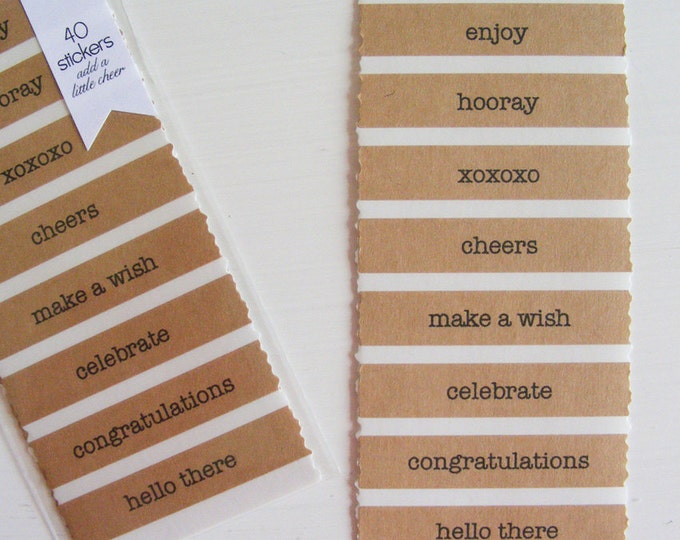 Kraft Word Sticker Strips - Etsy