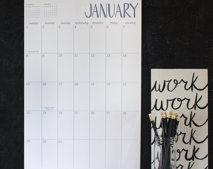 Large Wall Calendar - You Choose the Start Month | 12 Months - Etsy