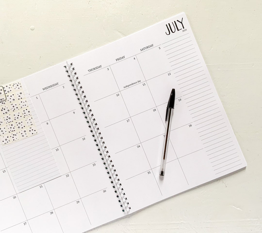 2025 Large Monthly Spiral Planner | 2 Pages per Month - Etsy