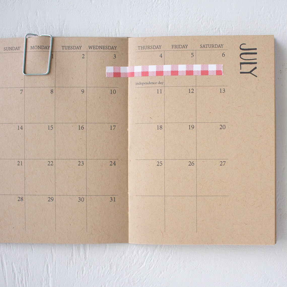 Mini Kraft Monthly Planner Start Any Month - Etsy
