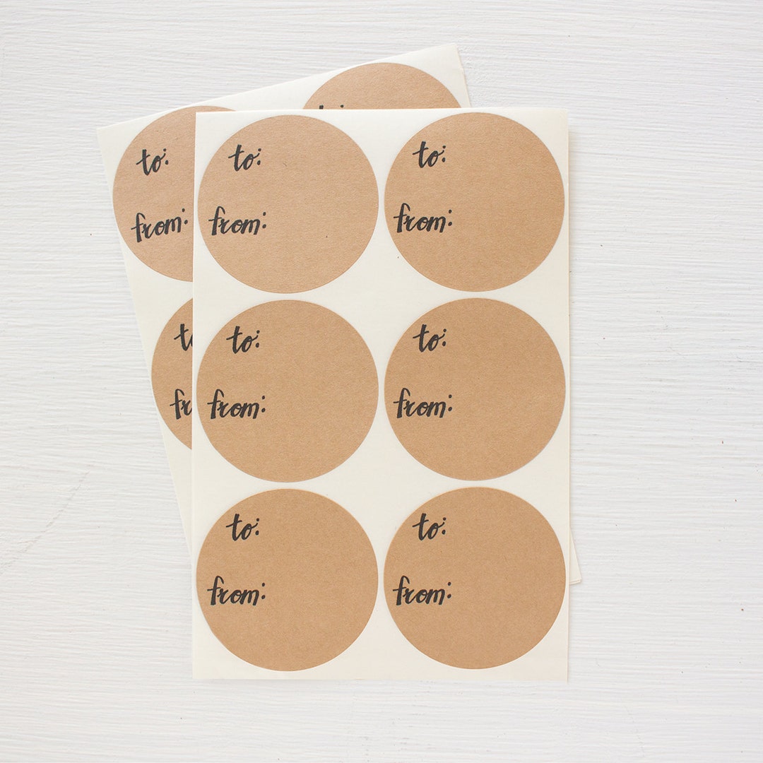 2 Inch Kraft Circle Stickers - to From Gift Labels - Etsy