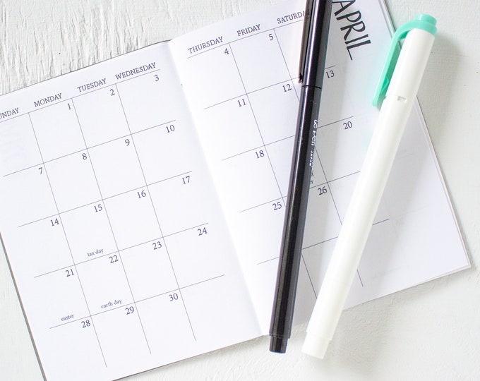 Mini Monthly Planner - Start Any Month - Etsy