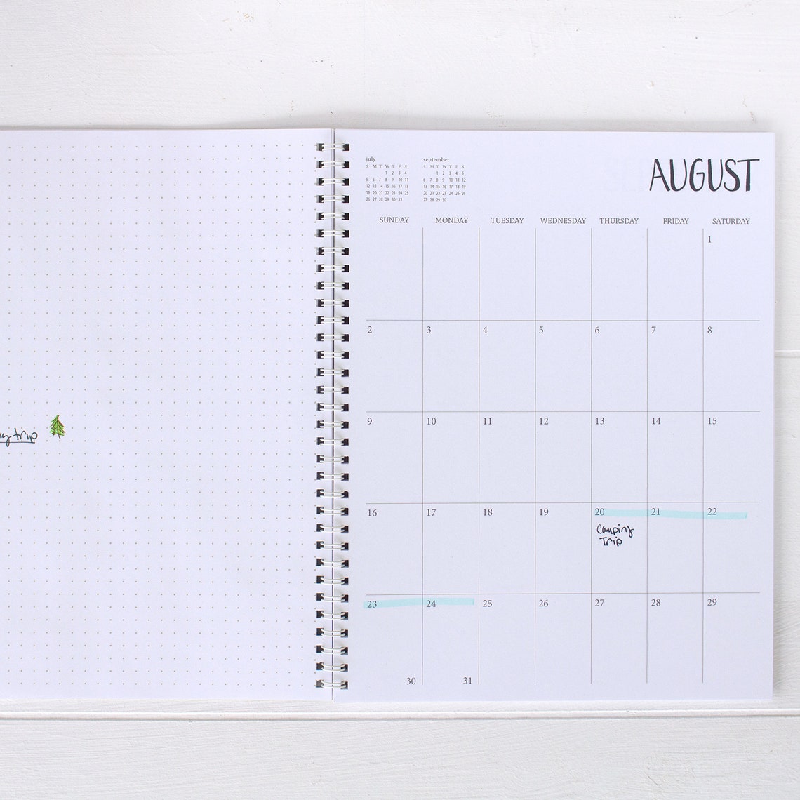 2 Year Large Monthly Spiral Planner Start Any Month 1 Page - Etsy