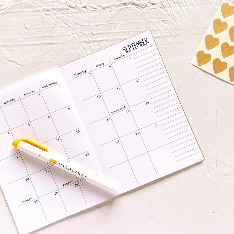 5x7 Monthly Planner | B6 Size - Etsy