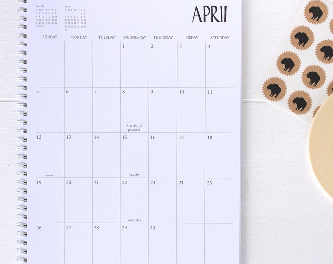 2 Year Small Kraft Monthly Spiral Planner Start Any Month - Etsy