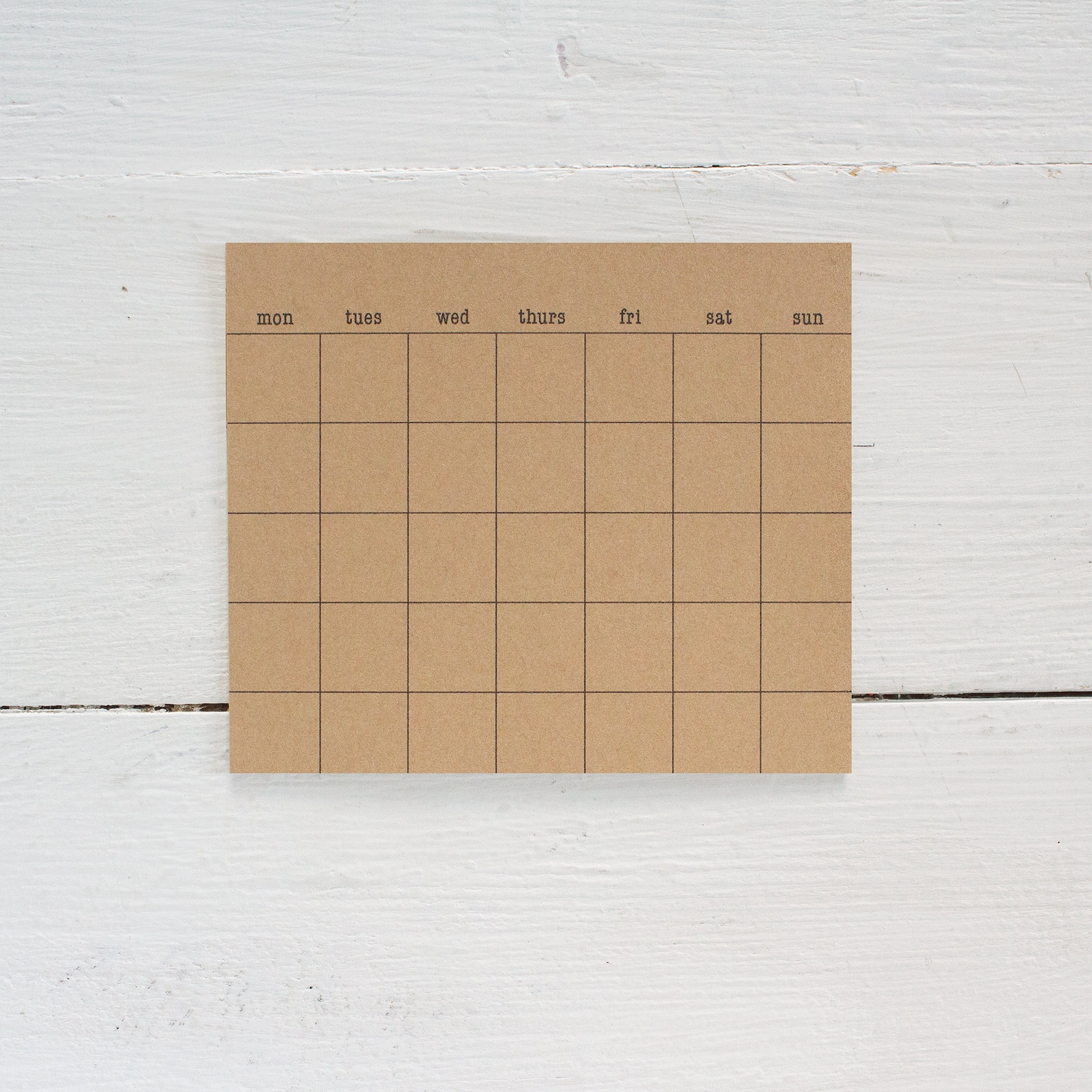 Small Kraft Stick Anywhere Calendars - Undated Monthly Calendar Sticker ...