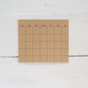 Small Kraft Stick Anywhere Calendars - Undated Monthly Calendar Sticker ...