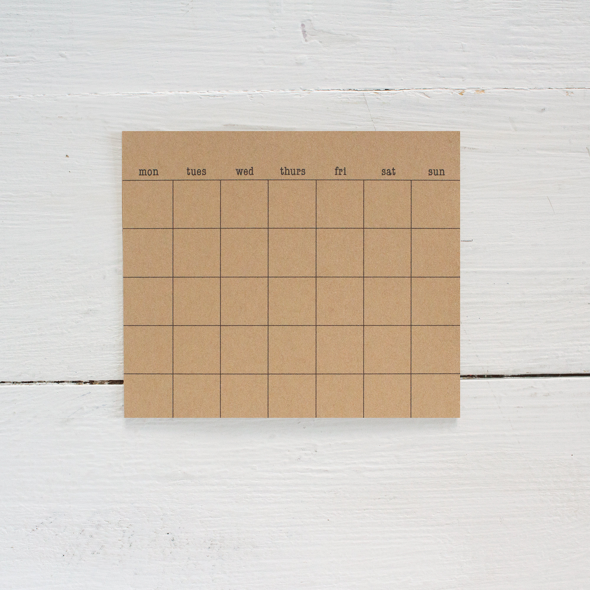 Small Kraft Stick Anywhere Calendars - Undated Monthly Calendar Sticker ...