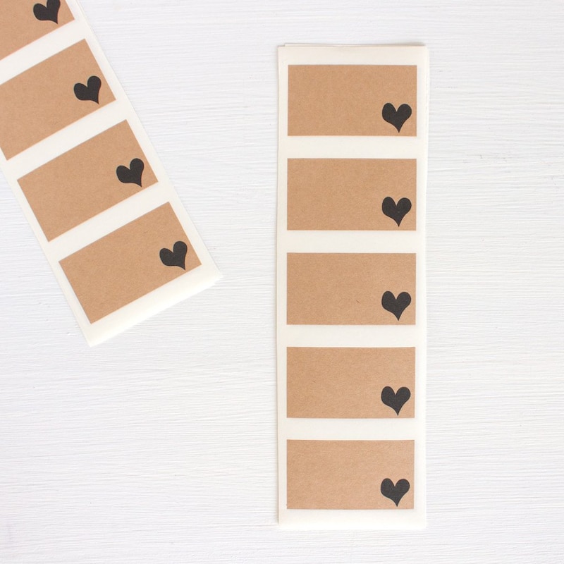 Heart Shaped Labels - Etsy