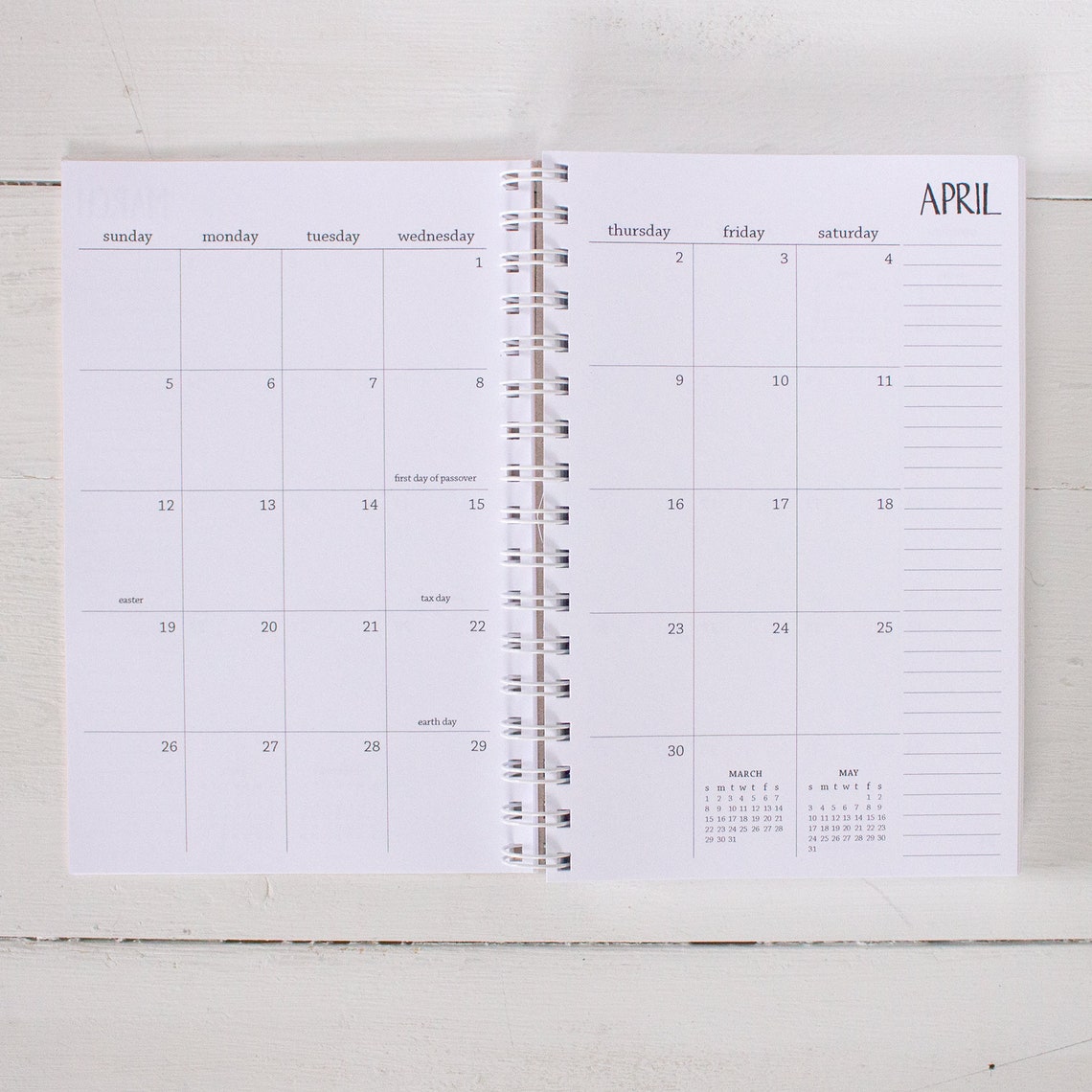 Spiral Weekly Planner Start Any Month | Etsy