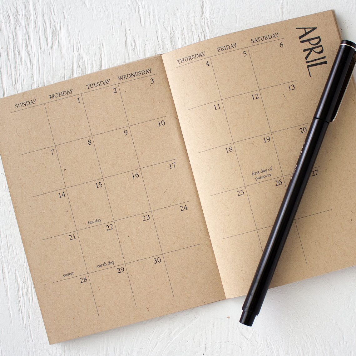 Mini Kraft Monthly Planner Start Any Month - Etsy