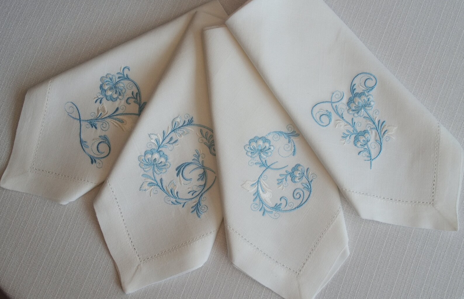 Embroidered Monogram Napkin Linen / Cotton 1pcs - Etsy