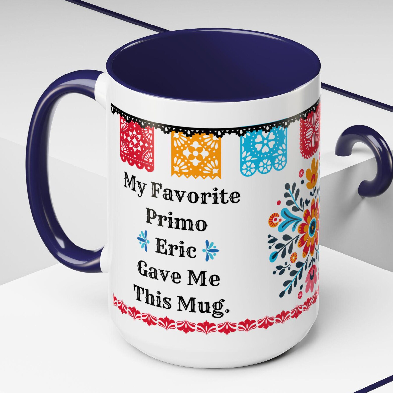 Customizable Ceramic Mug, Personalized Mexican Art Coffee Cup, Custom ...