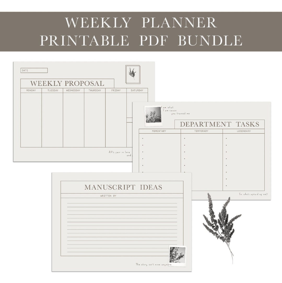 TTPD Digital Weekly Planner Printable PDF Template - Etsy