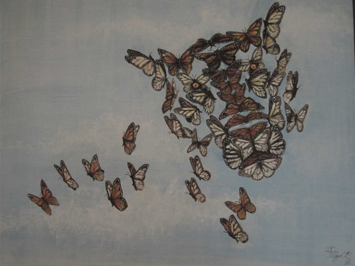 Monarch Tiger Print of Casein Painting - Etsy