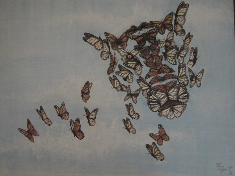 Monarch Tiger Print of Casein Painting - Etsy