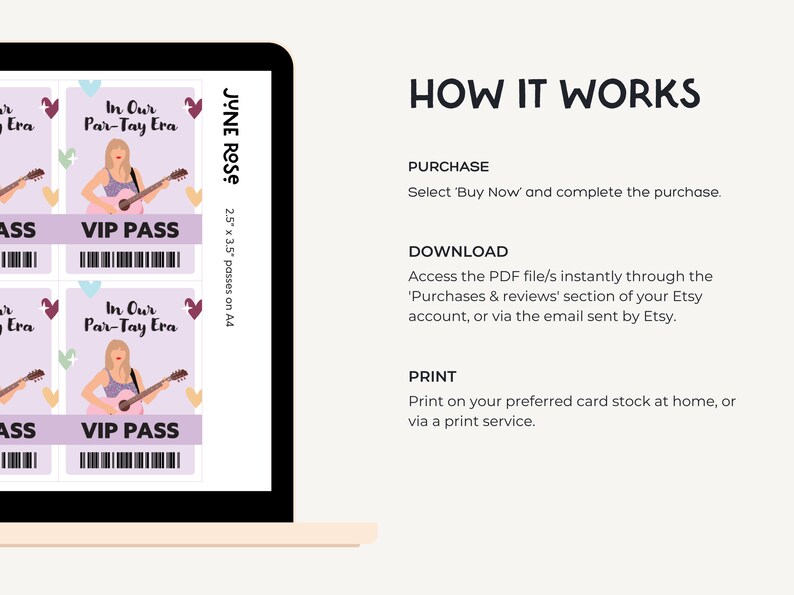 Printable VIP Pass | T Swift Eras Birthday Party Pass | Eras Tour VIP ...