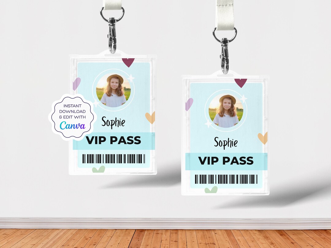 Editable VIP Pass T Swift Eras Birthday Party Theme Canva Template Size ...