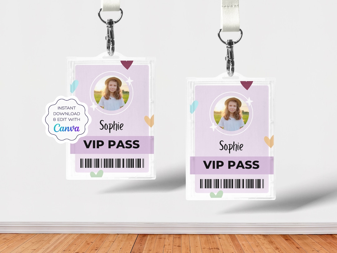 Editable VIP Pass | Canva Template | T Swift Eras Birthday Party Theme ...