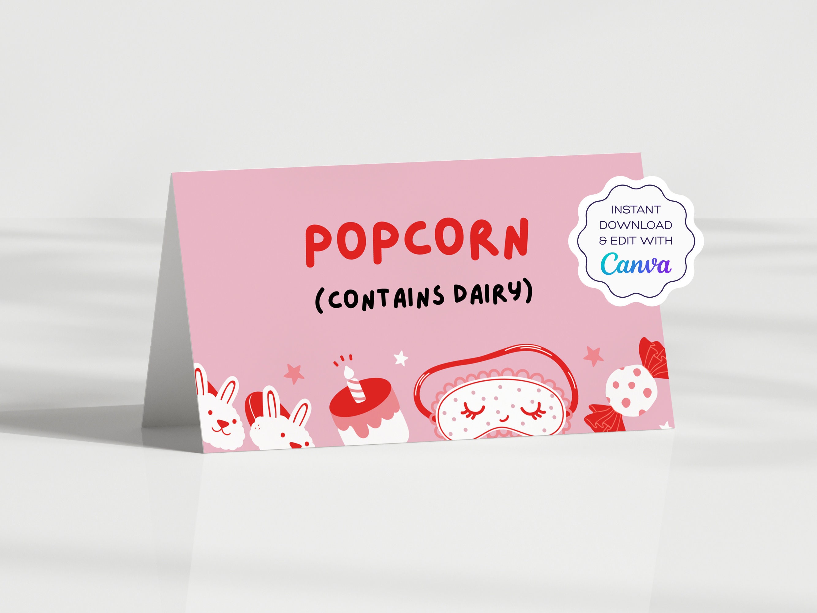 Editable Food & Place Cards | Sleepover Party Decor | Pyjama Party ...