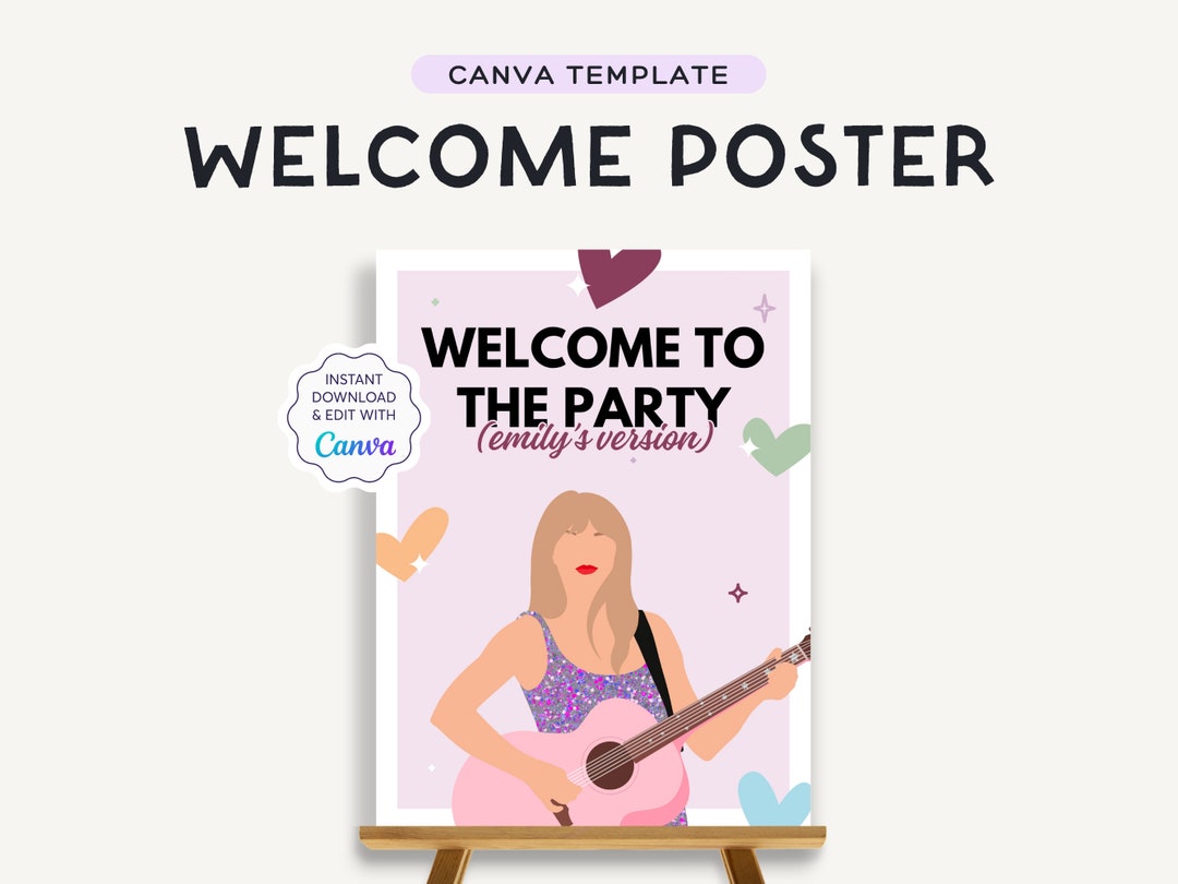 Editable T Swift Birthday Welcome Sign | Eras Birthday Party Poster ...