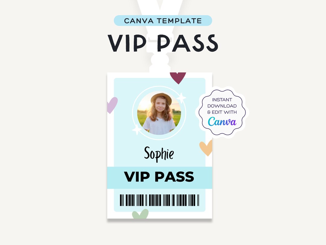 Editable VIP Pass Canva Template T Swift Eras Birthday Party Theme Size ...