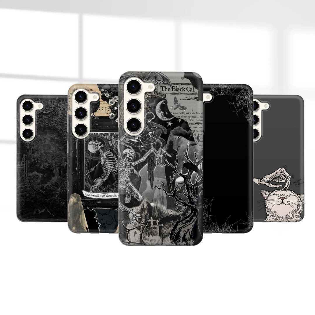 Goth Phone Case Death Skull Gothic Emo Cover for Samsung Galaxy S24 S23 ...