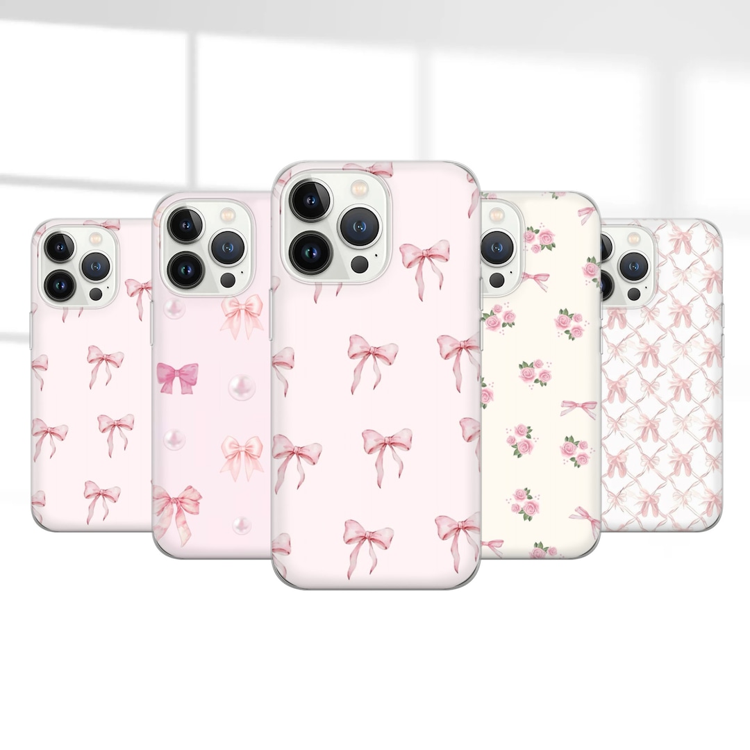 Blush Pink Ribbon Phone Case Blush Bow Cover for iPhone 17 Pro Max, 16e ...
