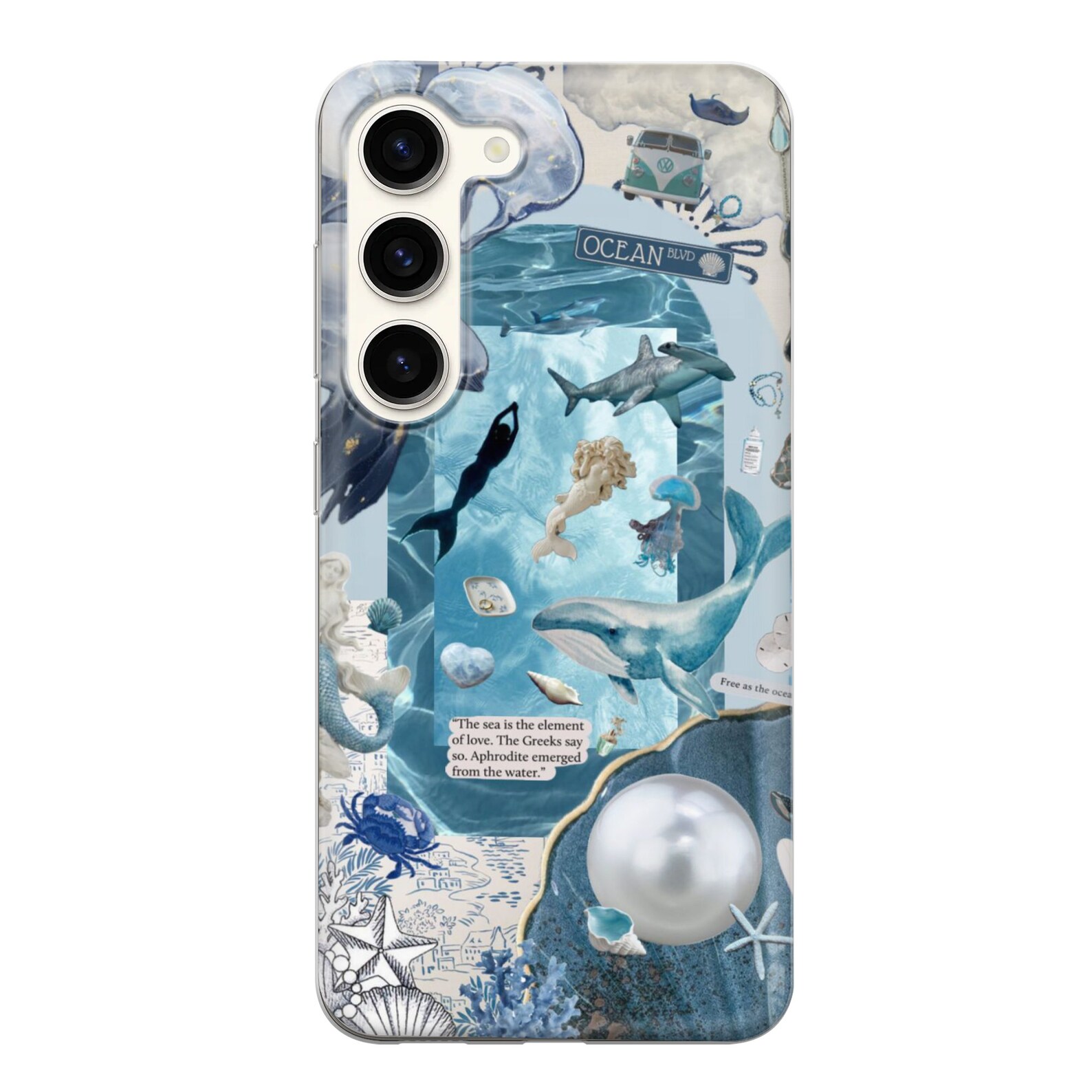 Marine Phone Case Sea Life Ocean Waves Cover for Samsung Galaxy S24 S23 ...